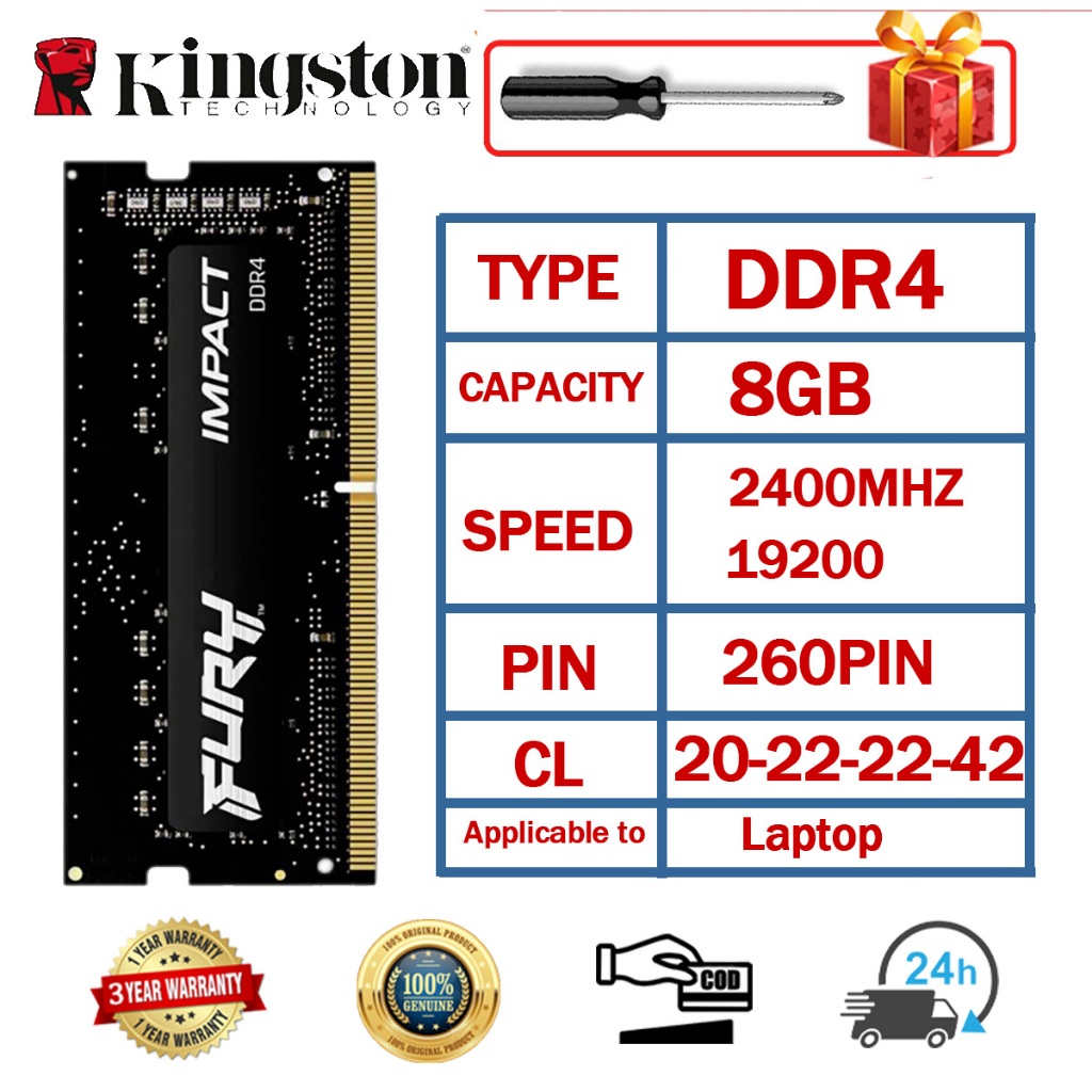 [Local 24H ship] Kingston Fury 4GB 8GB 16GB DDR4 RAM 2666MHZ 2400MHZ 3200MHZ Laptop หน่วยความจำ ...