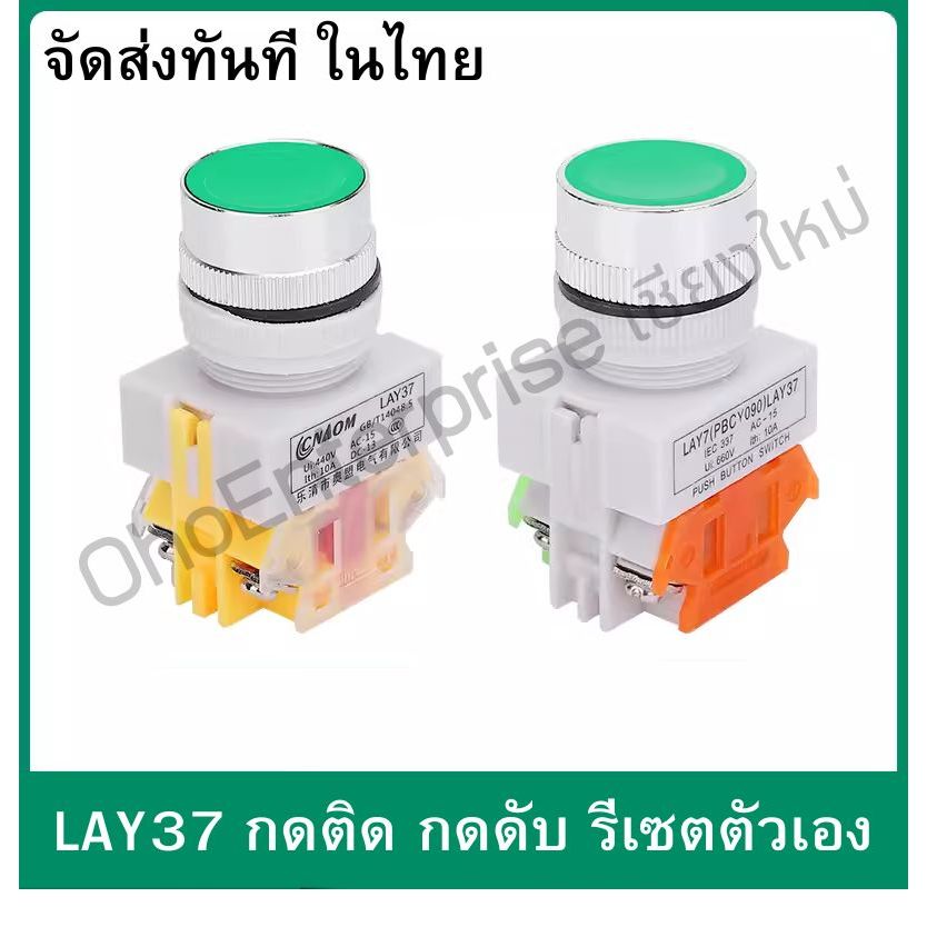 สวิตซ์ กดติด กดดับ รีเซตด้วยตัวเอง รุ่น LAY37 ปุ่มกดสีเขียว | Shopee ...