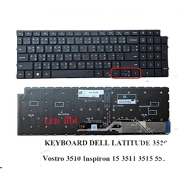 KEYBOARD DELL LATITUDE 3520 Vostro 3510 Inspiron 15 3511 3515 5510 LED ...
