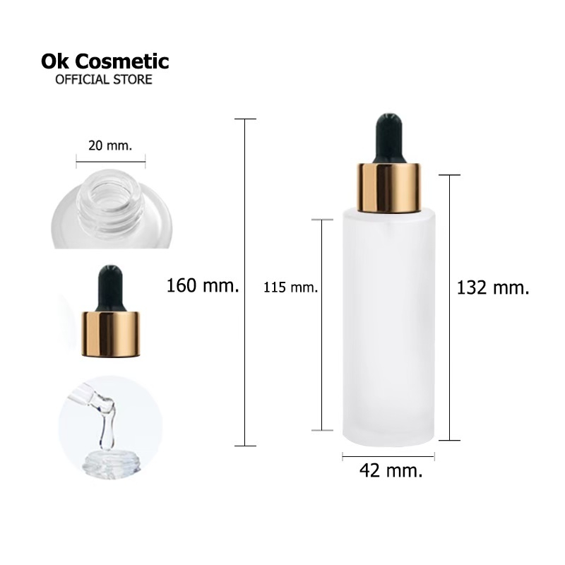 ขวดแก้วอโรมาสีขุ่น สำหรับบรรจุน้ำมันหอมระเหย ใส่สารสกัดของเหลว ขนาด 100ml (คอตัด)*GB20 ...