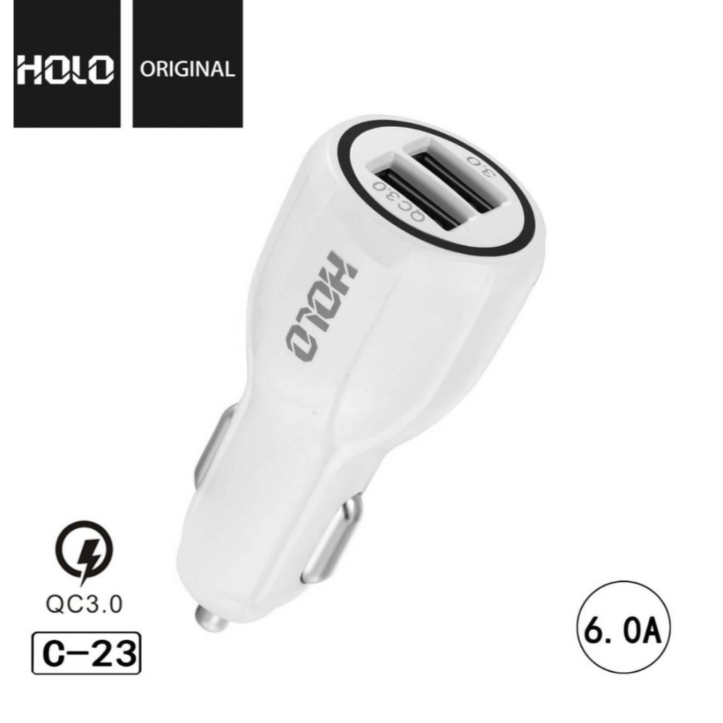 ที่ชาร์จในรถ HOLO C-23 Quick Charge 3.0 USB Car Charger มี 2 ช่องเสียบ ...