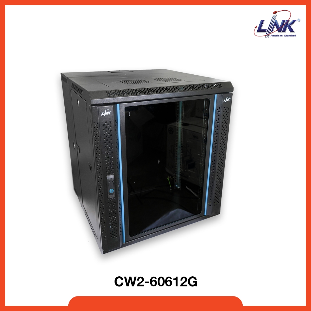 Link ตู้ Rack CW2-60612G 19" Glass Wall Rack 12U (60x60x64cm) | Shopee ...