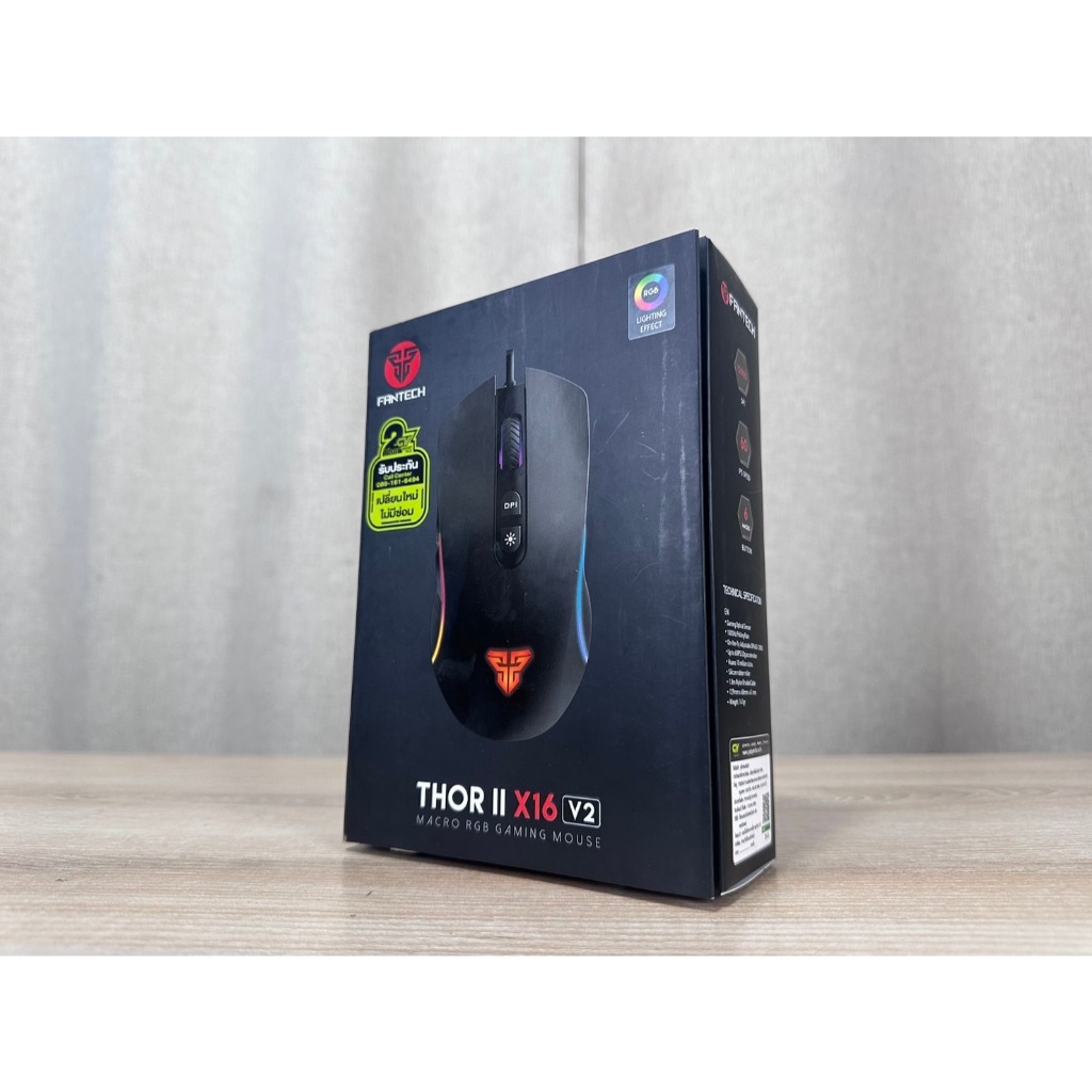 MOUSE (เมาส์) FANTECH GAMING THOR II [X16] V2 BLACK | Shopee Thailand