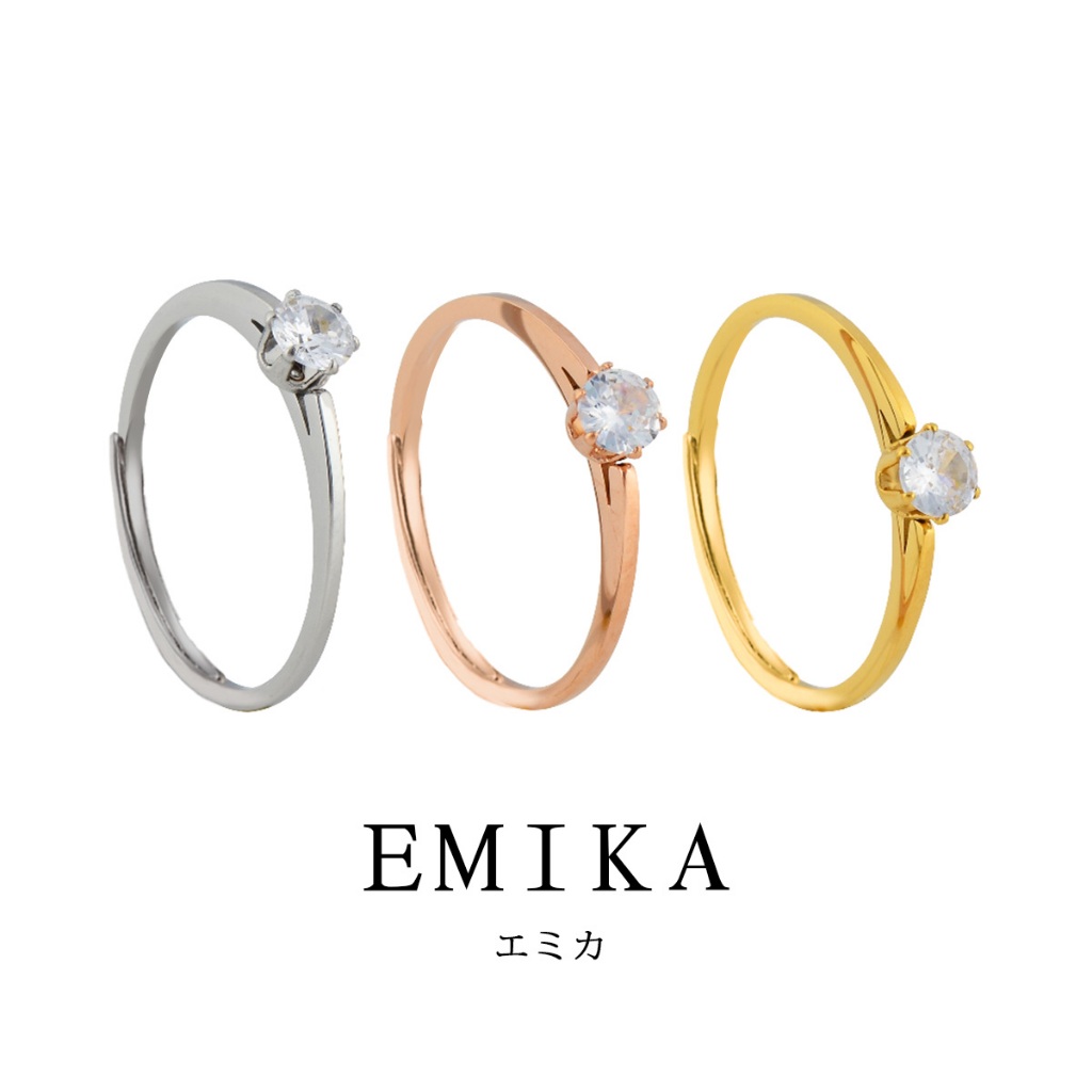 แหวนผู้หญิง Emika แหวนทอง 8k แหวนเพชรเม็ดเดียวแหวนนิ้วชี้ข้อเสนอที่สวย ...