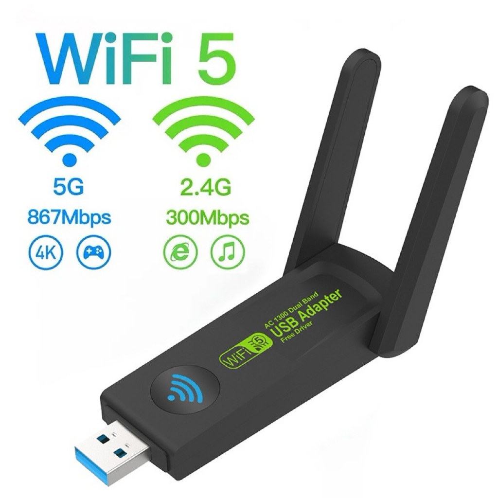 USB WIFI 5G + 2.4G รับประกัน 3 เดือน USB 3.0 WiFi Receiver AC1300 ...
