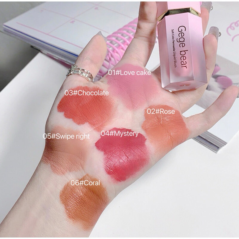 Gege Bear Soft Color Liquid Blusher Sleek Silky Natural Cheek Blush | Shopee Thailand