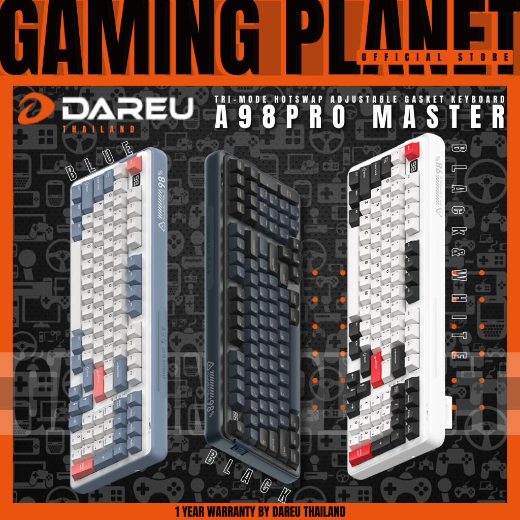 DAREU A98 Pro Master Wireless Adjustable Gasket แมคคานิคอลคีย์บอร์ดไร้สาย ที่ปรับระบบ Gasket ...