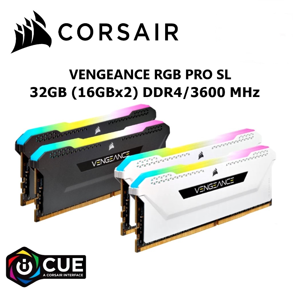 32GB (16GBx2) DDR4 3600MHz RAM (แรมพีซี) CORSAIR VENGEANCE PRO SL RGB ...