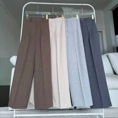 PT206 กางเกงขายาวเอวสูงผ้าโซดา Classic Pants PROMTHONG | Shopee Thailand