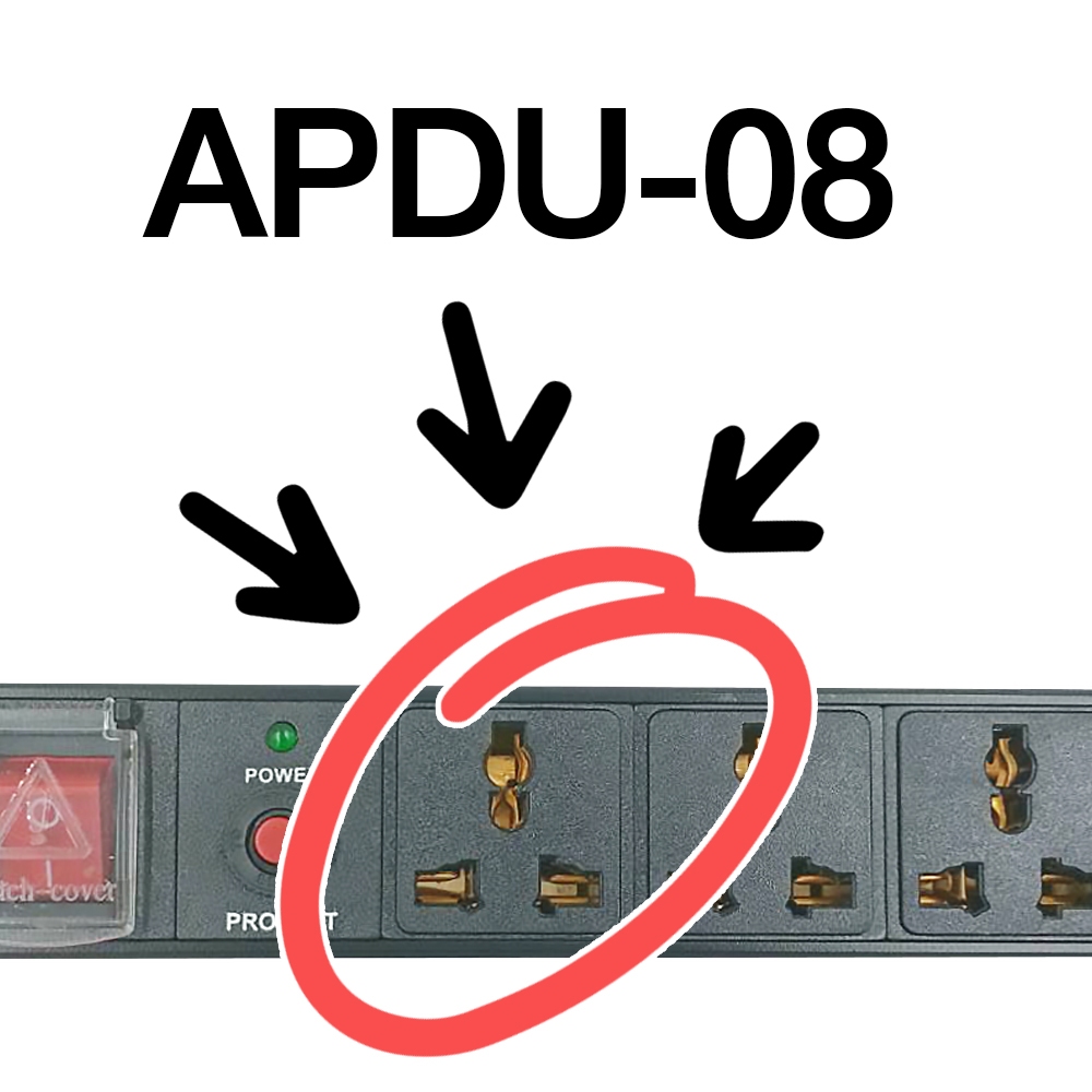 Apollo ปลั๊กตู้Rack PDU 8 ช่อง รุ่น APDU-08 /08(s) มีเบรกเกอร์ มีมาตรฐาน UL- E150631 สำหรับตู้แร ...