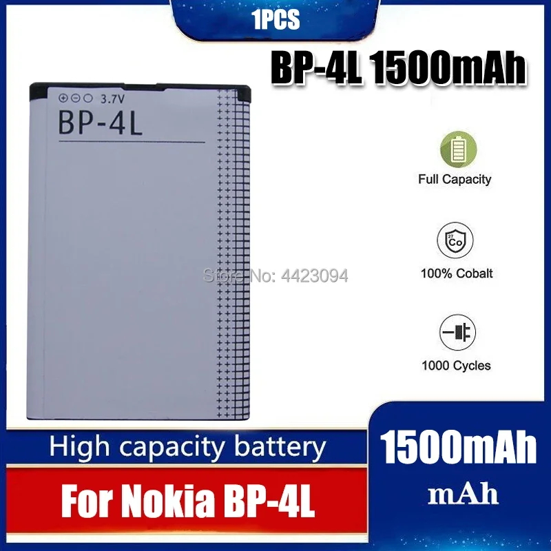แบตเตอรี่ แท้ BP-4L สำหรับ Nokia E63 E90 N810 E72 6650F E71 E52 BP4L ความจุแบตเตอรี่ 1500mAh ส่ง ...