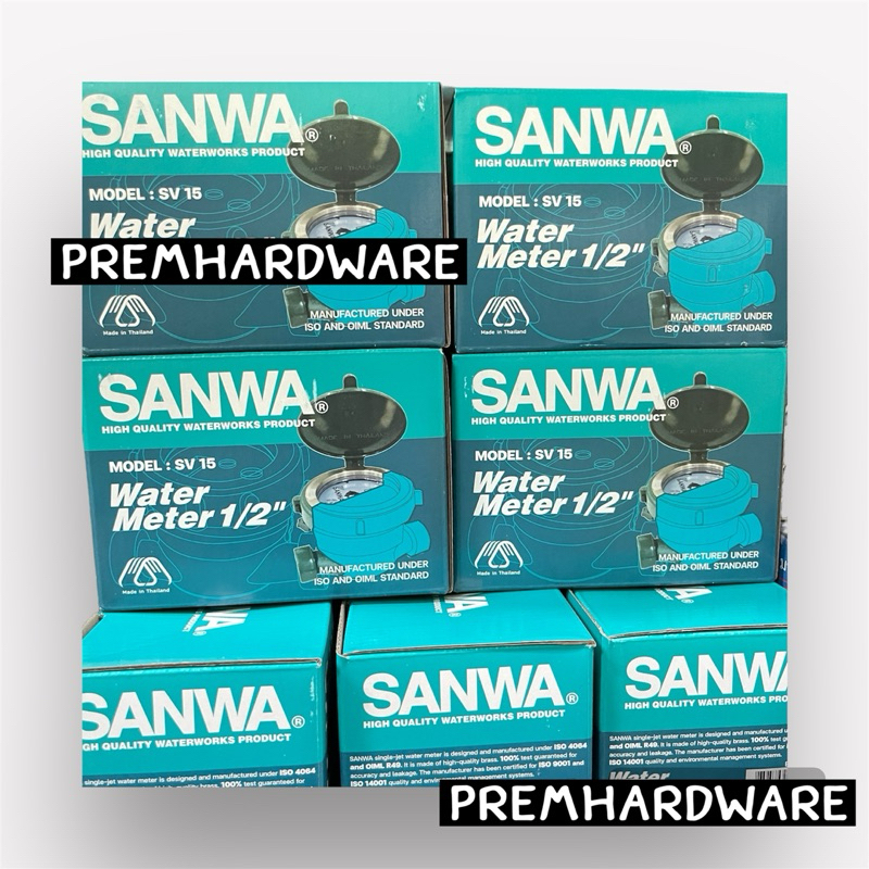 SANWA มิเตอร์น้ำ ซันวา มาตรวัดน้ำ water meter มิเตอร์น้ำ 4 หุน 1/2" ประปา มิเตอร์ ของแท้ ...