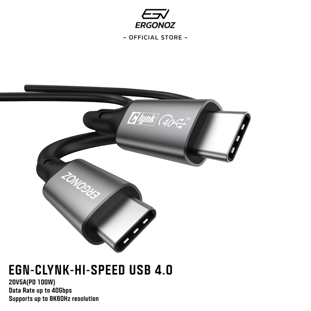 ERGONOZ Clynk Type-C 100W ส่งข้อมูลด้วยความเร็ว 40Gbps รองรับภาพ 8K สาย ...