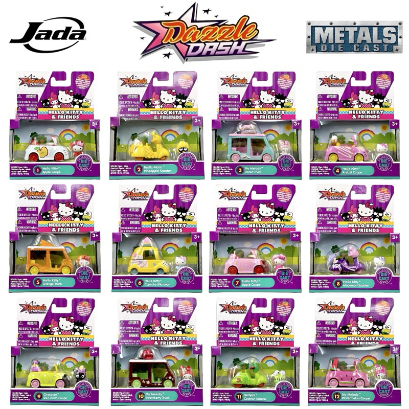 JADA | Dazzle Dash - Hello Kitty & Friends รถเหล็ก มี 12 แบบให้เลือก | Shopee Thailand