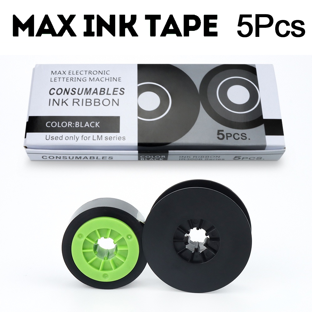 10ชิ้น สายเคเบิลเครื่องพิมพ์ ตัวอักษร อิเล็กทรอนิกส์ MAX INK RIBBON LM ...