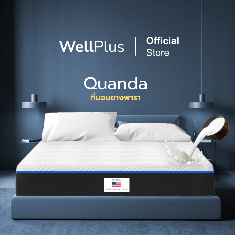Wellplus ที่นอนยางพาราแท้ 100%เสริมโฟม รุ่น Quanda หนา 10 นิ้ว รองรับ ...