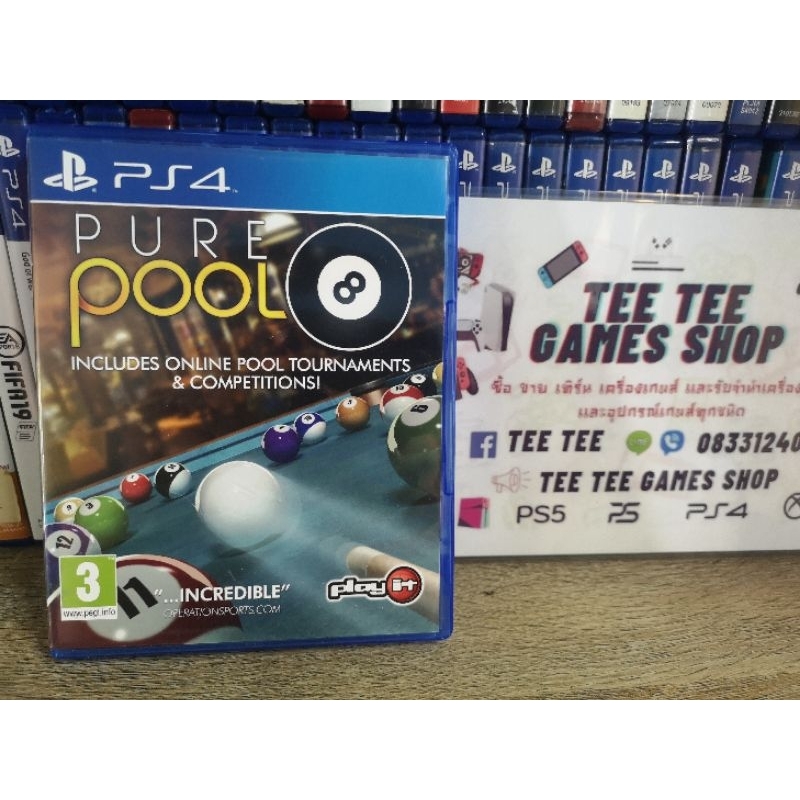 pure pool 8 ps4 แผ่นหายาก แผ่น มือสอง ภาษาอังกฤษ โซน 2 เล่นได้2คน แผ่น ...