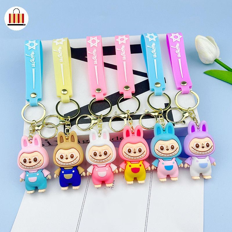 พร้อมส่งในไทย พวงกุญแจ จี้ตุ๊กตาการ์ตูน Labubu PVC ป้องกันการสูญหาย 6 ...