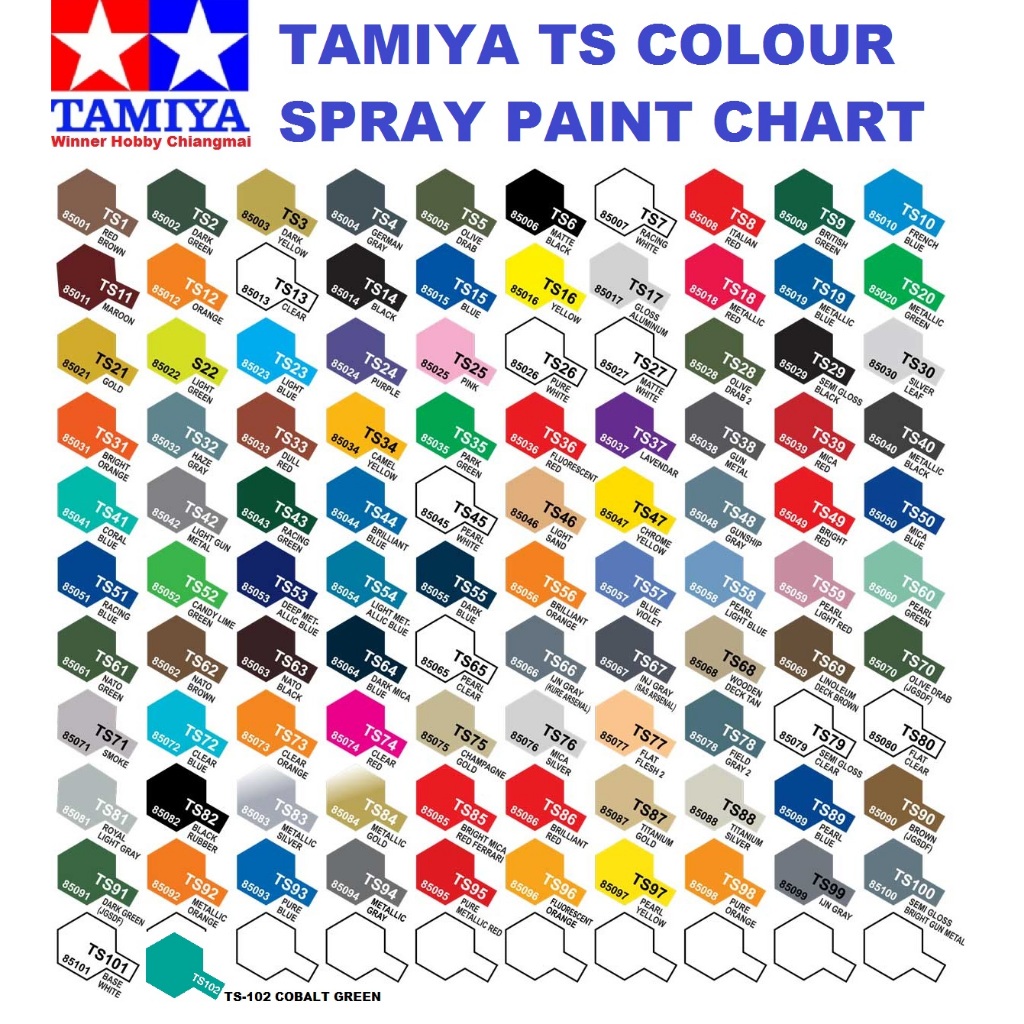 TAMIYA SPRAY PAINT TS1-TS100 100ml | Shopee Thailand