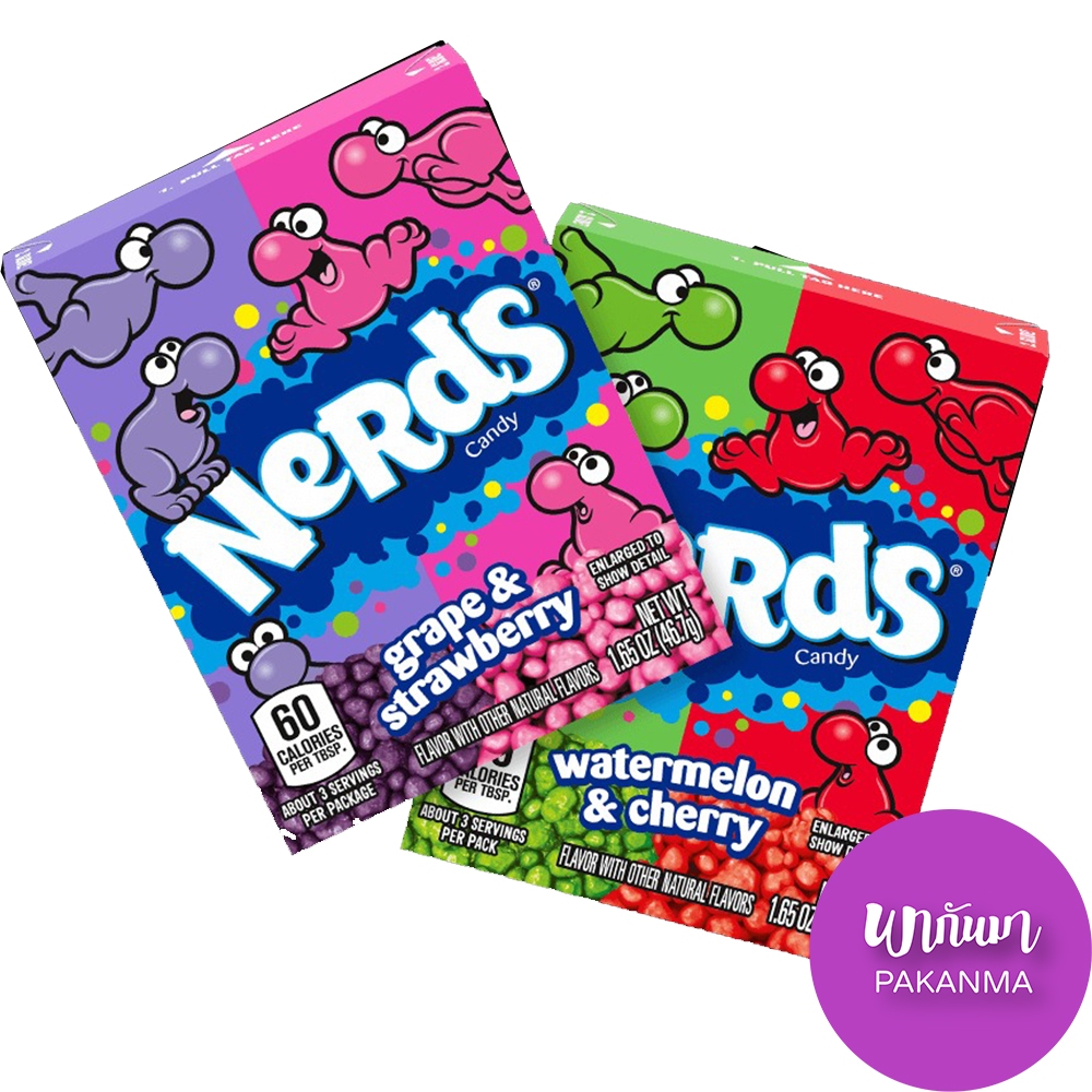 Nerds Candy Pocket Size 2 Flavors 46g เนิร์ด แคนดี้กรอบ กล่อง 2 รส (ของ ...