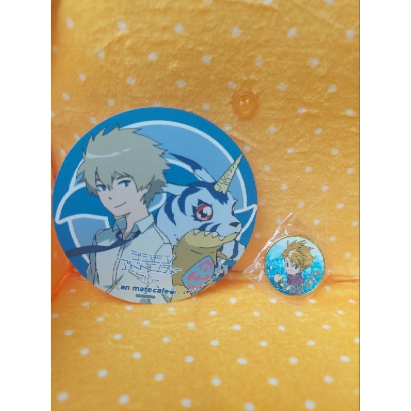 (ขายคู่) รองแก้วกระดาษ Animate Cafe + เหรียญ ยามาโตะ Yamato - Digimon ...