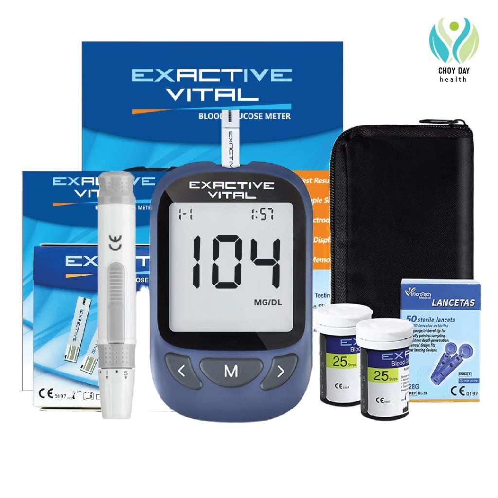 EXACTIVE EXACTIVE VITAL ชุดตรวจวัดระดับน้ำตาลในเลือด เซ็ตเครื่อง+แผ่นตรวจ+เข็ม (รับประกัน 5ป๊ ...