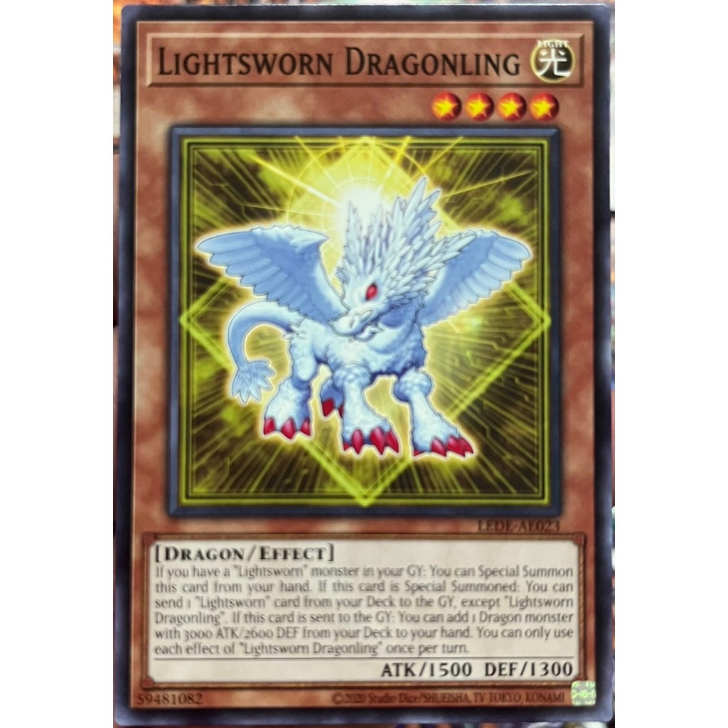 Yugioh Asia-Eng [LEDE-AE023] Lightsworn Dragonling (Common) การ์ดยูกิ ...