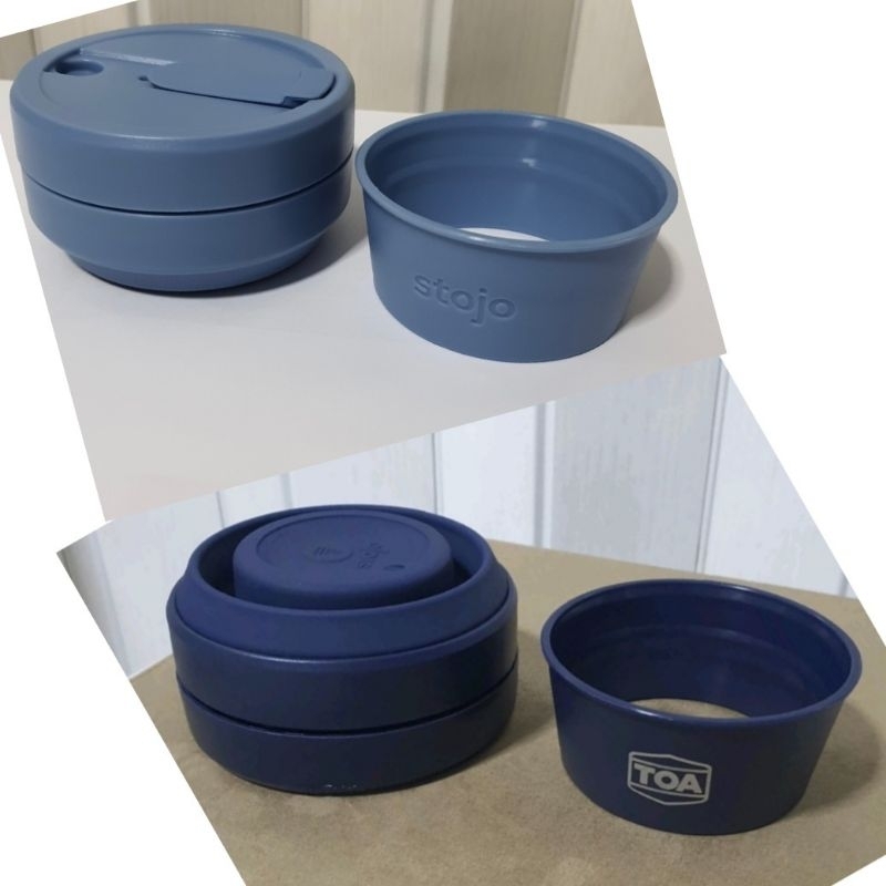 แก้ว Stojo Biggie Cup 16 oz สี Steel Blue / Denim แก้วน้ำพับได้ พกพา ...