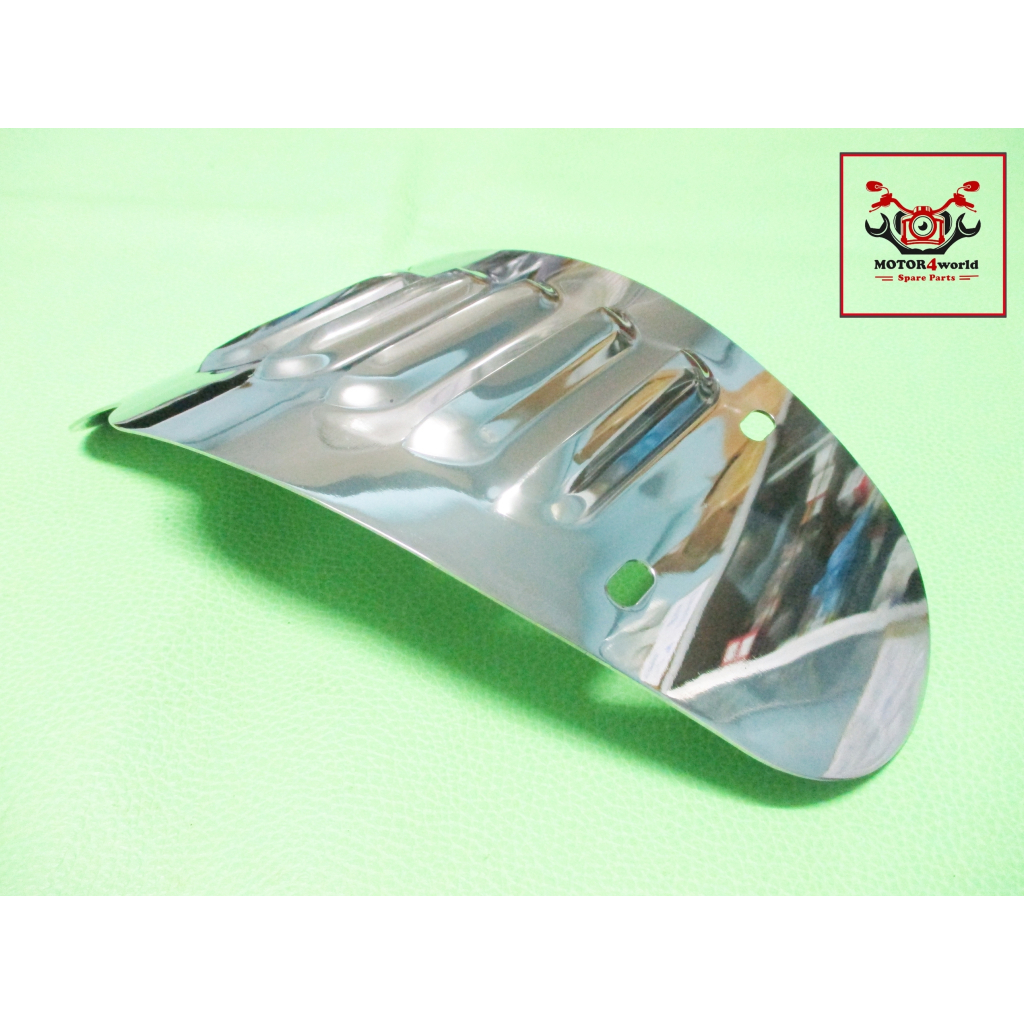 CAFE RACER BOBBER STAINLESS STEEL SKID PLATE LOUVERED Fit For YAMAHA ...
