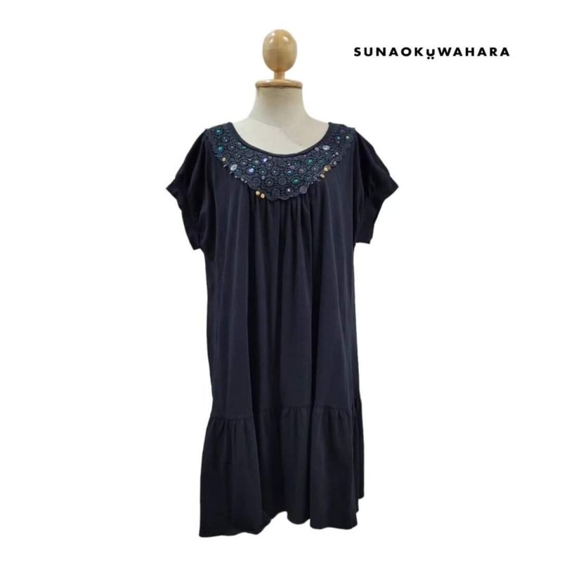 Sunao Kuwahara Sequin-Trim Oversized Dress | Shopee Thailand