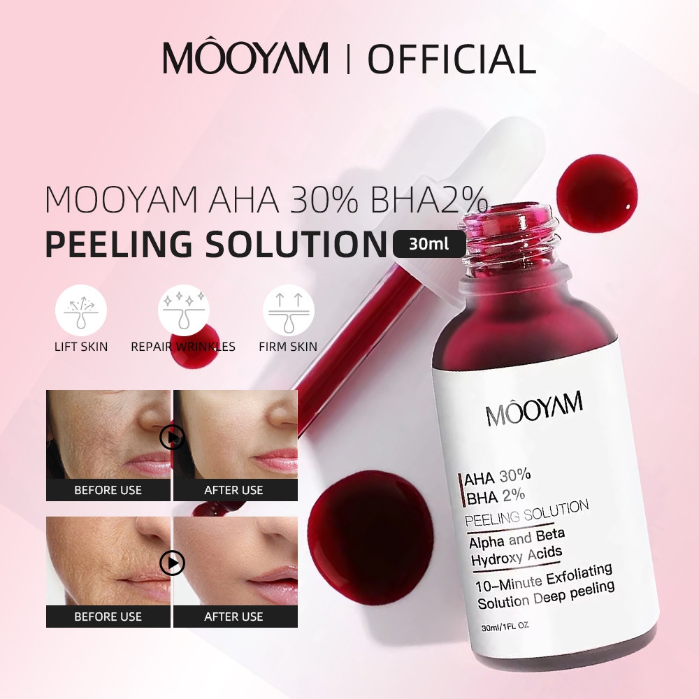 MOOYAM AHA Serum เอสเซนส์หน้า AHA 30% + BHA 2% Serum กรด Salicylic กรดผลไม้ ขัดผิว เซรั่ม aha ...