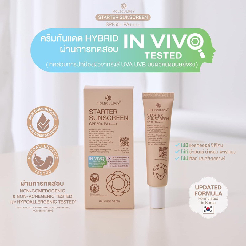 พร้อมส่ง // Moleculogy Starter Sunscreen SPF50+ PA++++☀️ครีมกันแดด ...