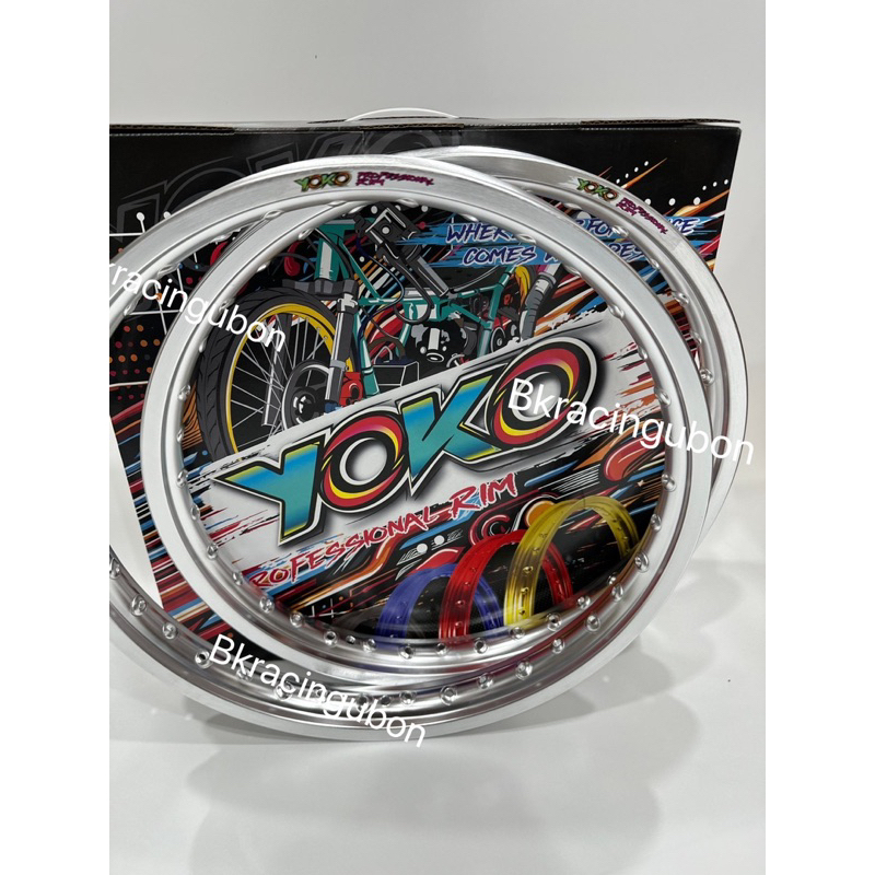 ล้อโยโกสีเงินแท้100%ขอบเรียบราคาต่อ1คู่(2วง)Yoko professional rimสีเงิน ...
