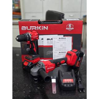 ชุดคอมโบ้ไร้สาย 20V Brushless Motor สว่านกระแทก 3ระบบ & เจียร์ 4นิ้ว ยี่ห้อ BURKIN By ROWEL รุ่น ...