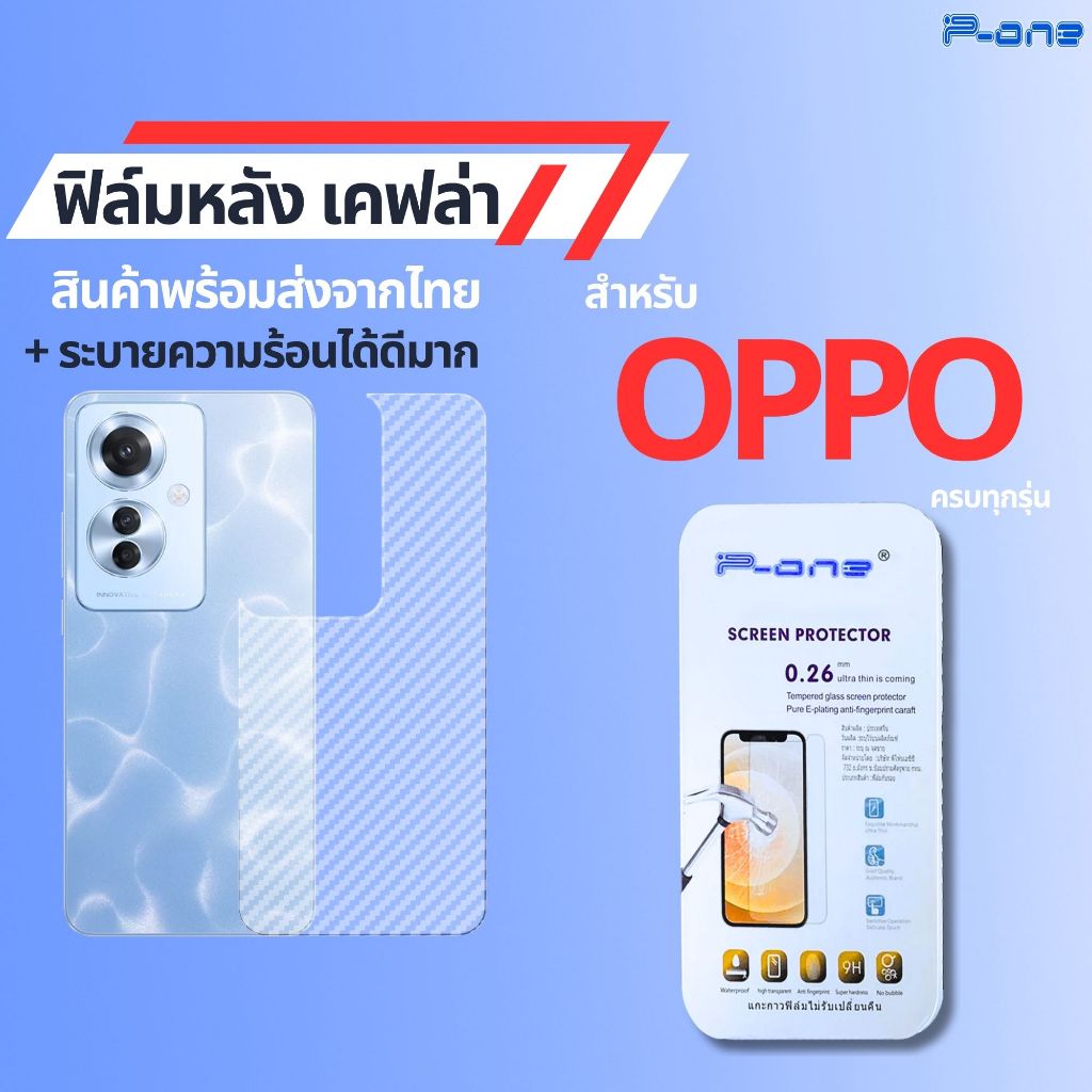P-One ฟิล์มหลัง OPPO F1S F5 F7 R15 F9 F11Pro R9S R9Plus ฟิล์ม ใส กันรอย ...