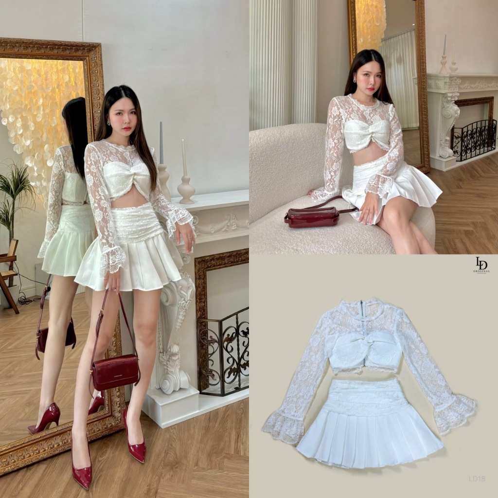 LINDA: set ลูกคุณหนูเซ็ตลูกไม้สีขาว(*สอบถามสต๊อกก่อนกดสั่งน๊า) | Shopee ...