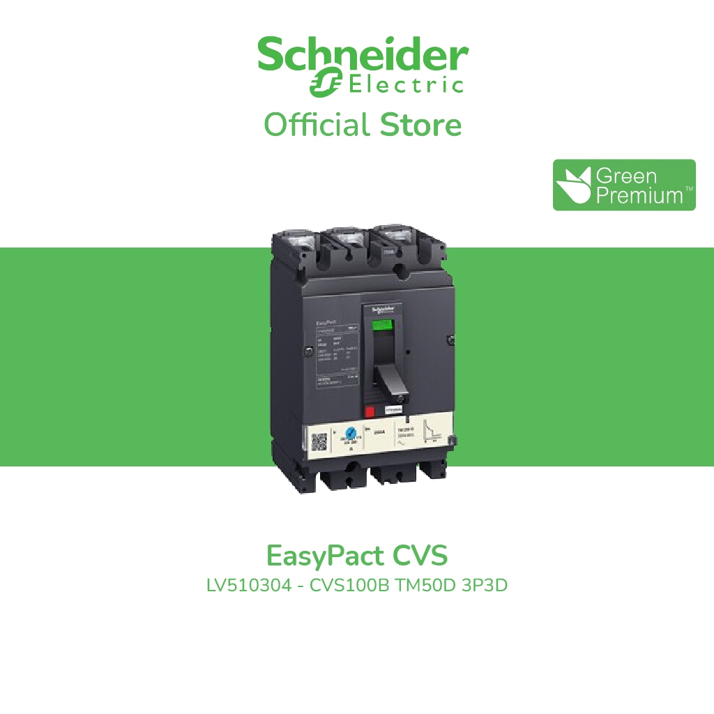 Schneider Electric เซอร์กิตเบรกเกอร์ EasyPact CVS100B, 25 kA at 415 VAC ...