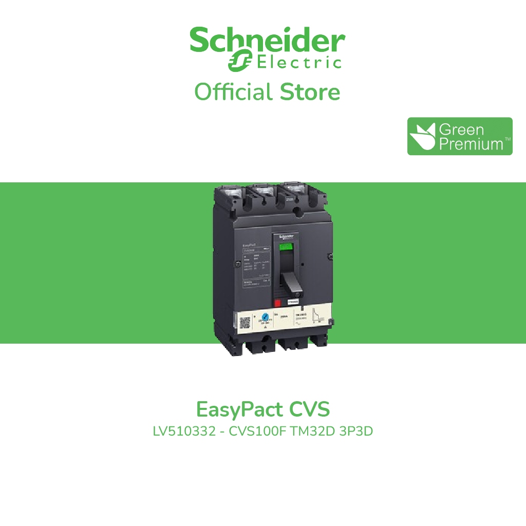 Schneider Electric เซอร์กิตเบรกเกอร์ EasyPact CVS100F, 36 kA at 415 VAC ...