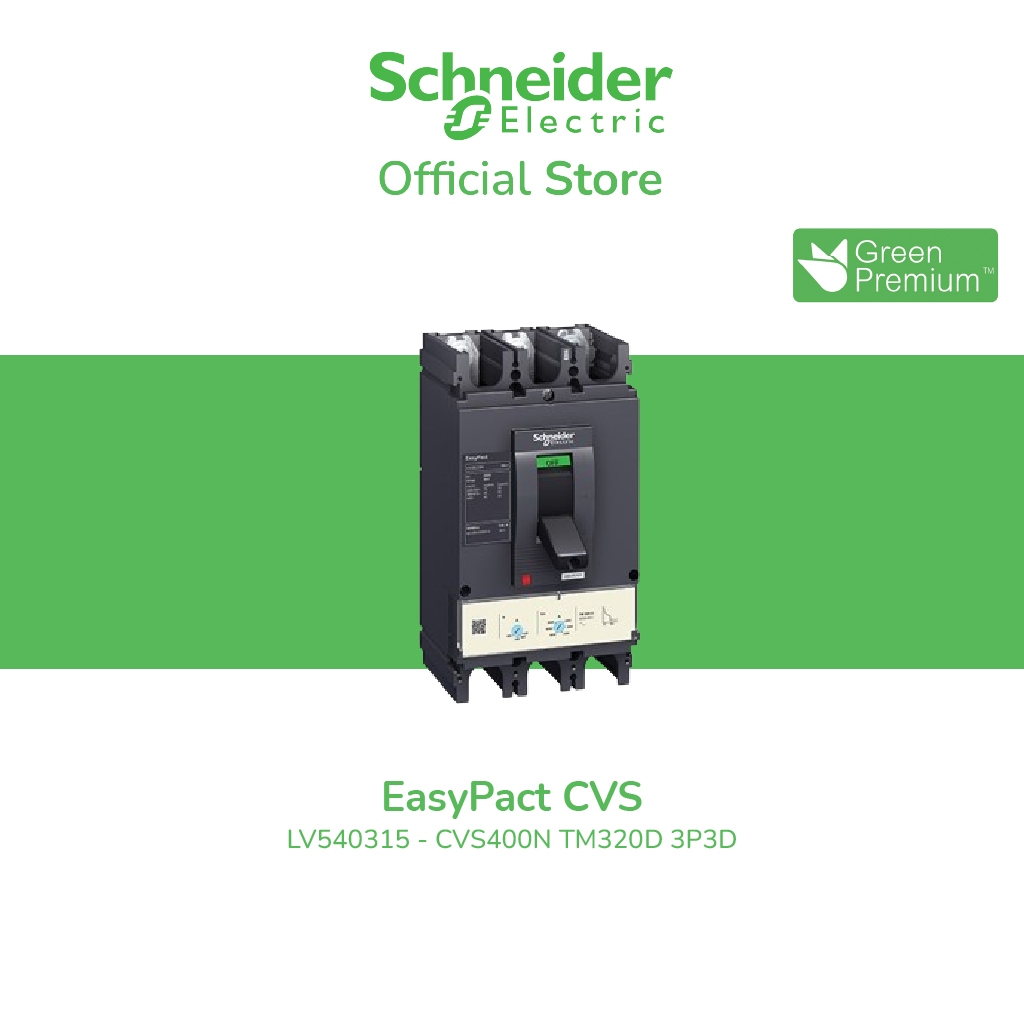 Schneider Electric เซอร์กิตเบรกเกอร์ EasyPact CVS400N, 50 kA at 415 VAC ...
