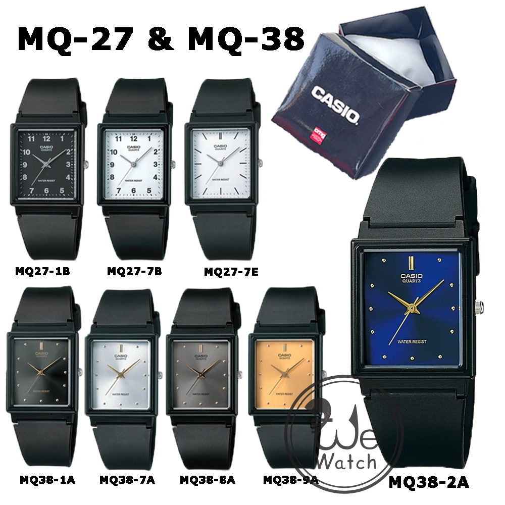 !!ประกัน1ปีและกล่อง CMG!! CASIO รุ่น MQ-27 MQ-38 นาฬิกา ใส่ได้ทั้งชายและหญิง ทรงสี่เหลี่ยม MQ27 ...