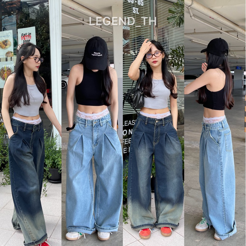Legend | Homie jeans pants กางเกงยีนส์ทรงกระบอกใหญ่ | Shopee Thailand
