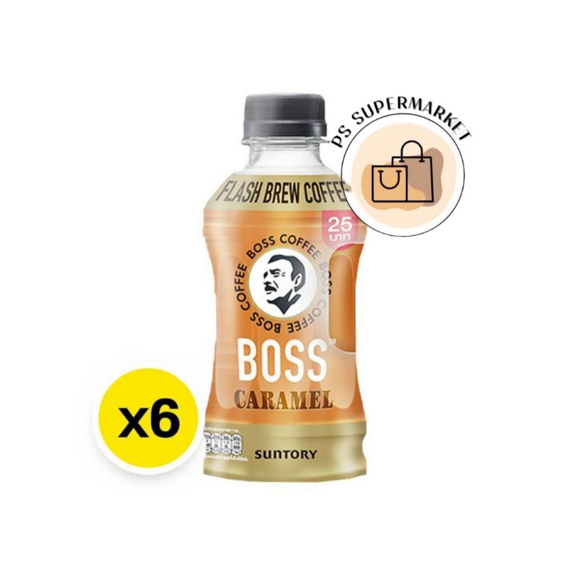 Boss Coffee บอส คอฟฟี่ รสคาราเมล 230มล x6ขวด กาแฟพร้อมดื่ม กาแฟ ...