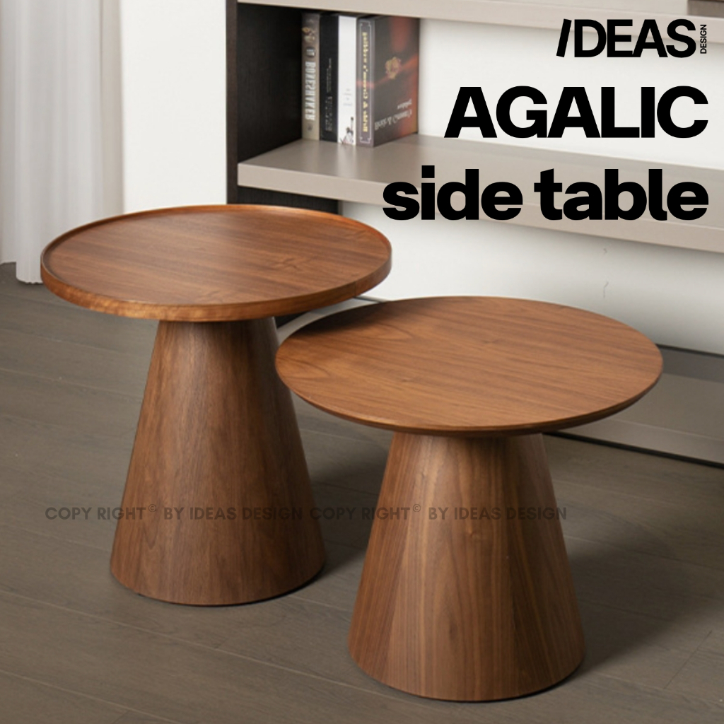 Agalic side table โต๊ะข้างไม้สีวอลนัท ดีไซน์เรียบๆ ดูดี | Shopee Thailand