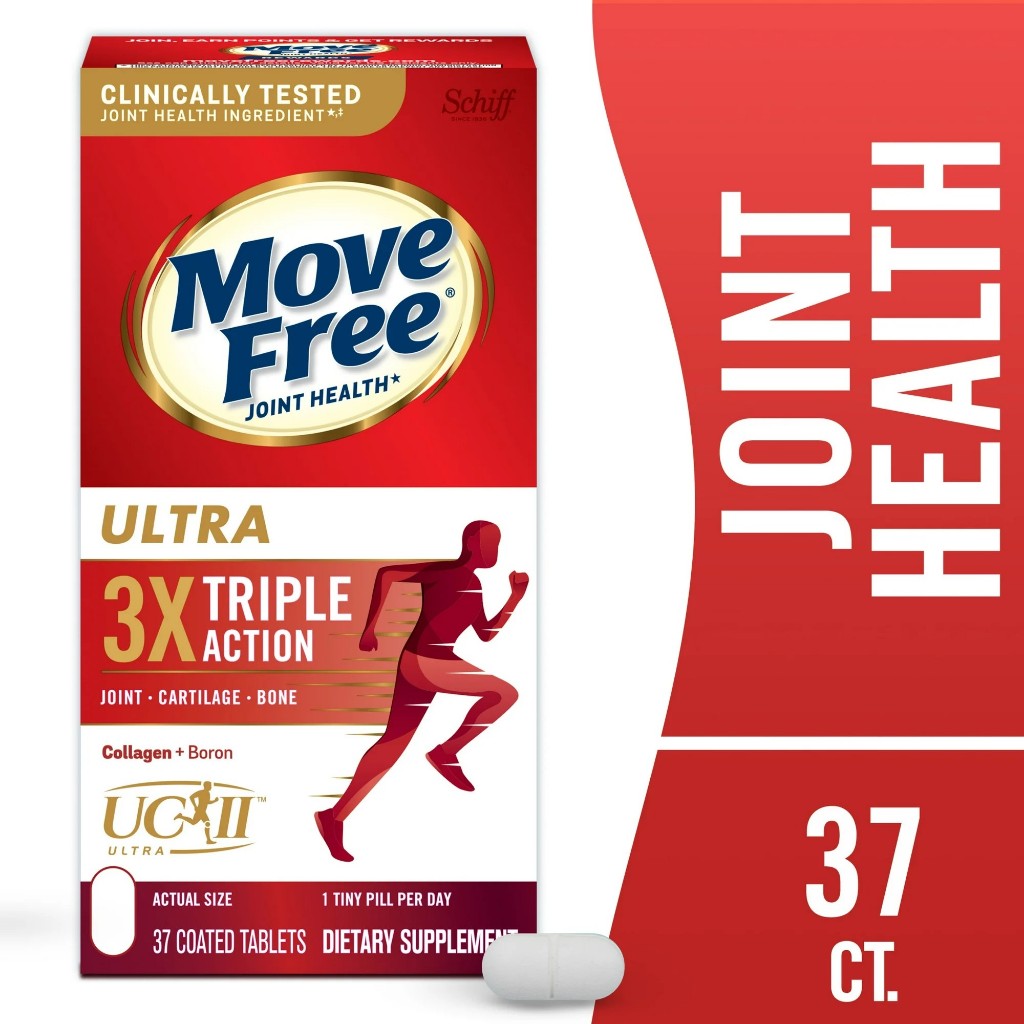 Move Free Ultra Triple Action, Joint Health Supplement with Type II ...