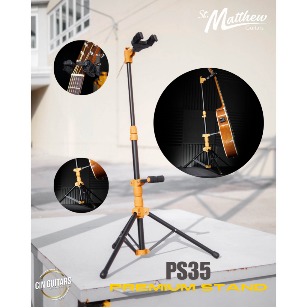 (ส่งฟรี) St.Matthew Premium Stand PS35 ขาตั้งกีตาร์แบบ Head Lock วัสดุ ...