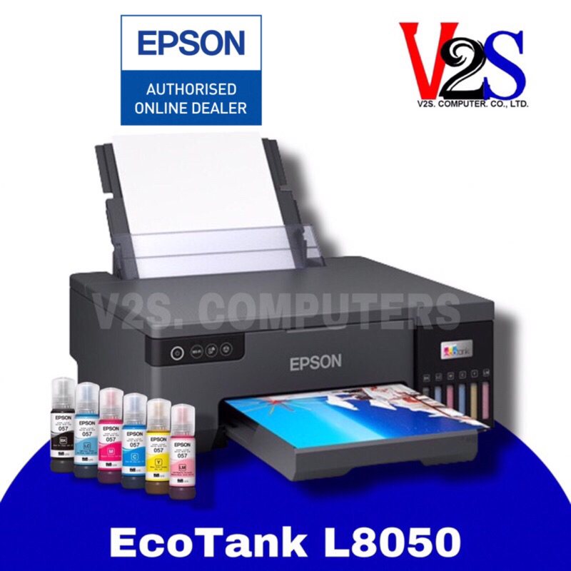 Epson EcoTank L8050 Wi-Fi Photo Ink Tank Printer หมึก 6 สี มีหมึกแท้พร้อมใช้งาน ประกันศูนย์ ...