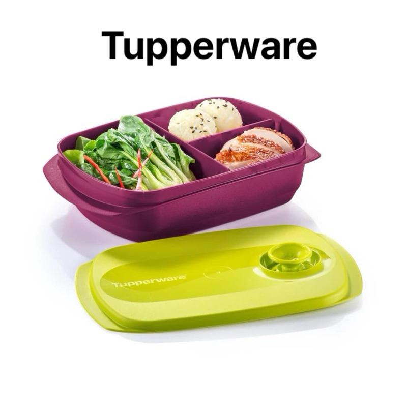 Tupperware รุ่น กล่องข้าว Reheatable Divided Lunch Box (1) 1L (เลือกสี ...