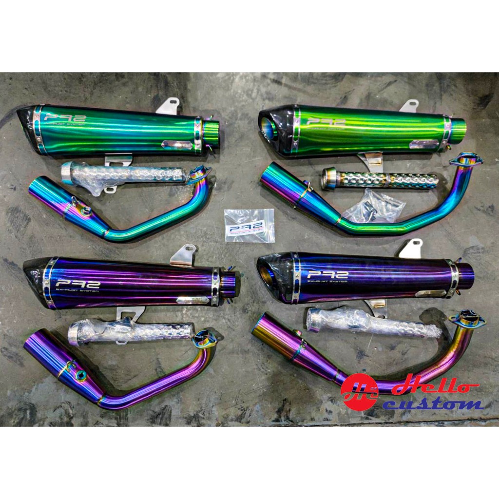 ท่อ PR2 ปลายคาร์บอนแท้ ไดร์สีน้ำเงิน FORZA350 / XMAX300 ท่อPR2 แท้ ...