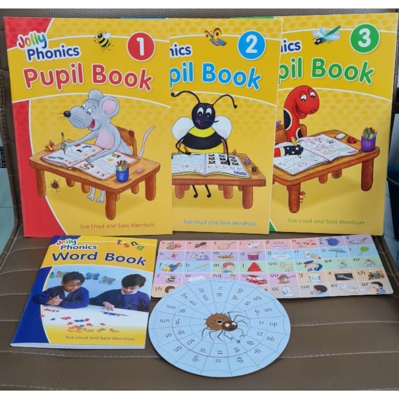 ชุด 6 รายการ หัดเขียน เริ่มต้นหัดอ่าน Jolly Phonics pupil book 1,2 3 ...