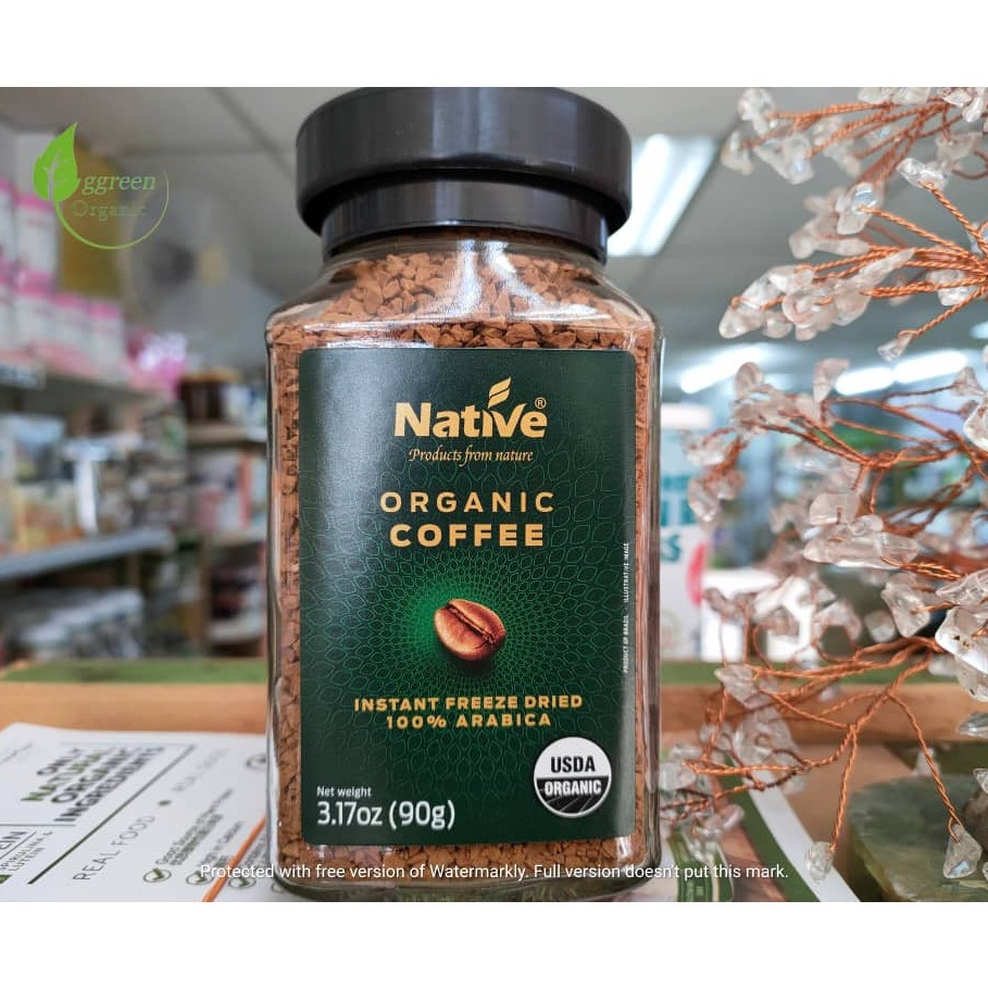 กาแฟออแกนนิก NATIVE FREEZE DRIED ORGANIC COFFEE 90 g Product Of Brazil ...